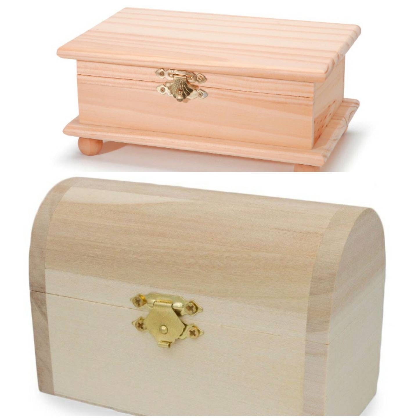 Unpainted Plain Wooden Jewellery Tool Box for Color Arts Crafts Home ...