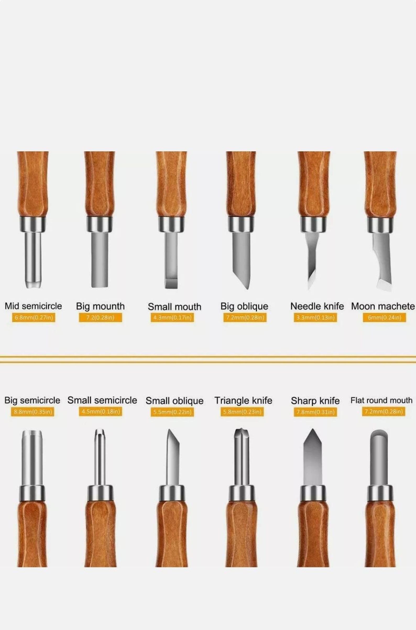 Wood Carving Hand Chisel Tool Set Professional Woodworking L 12 PCS ...