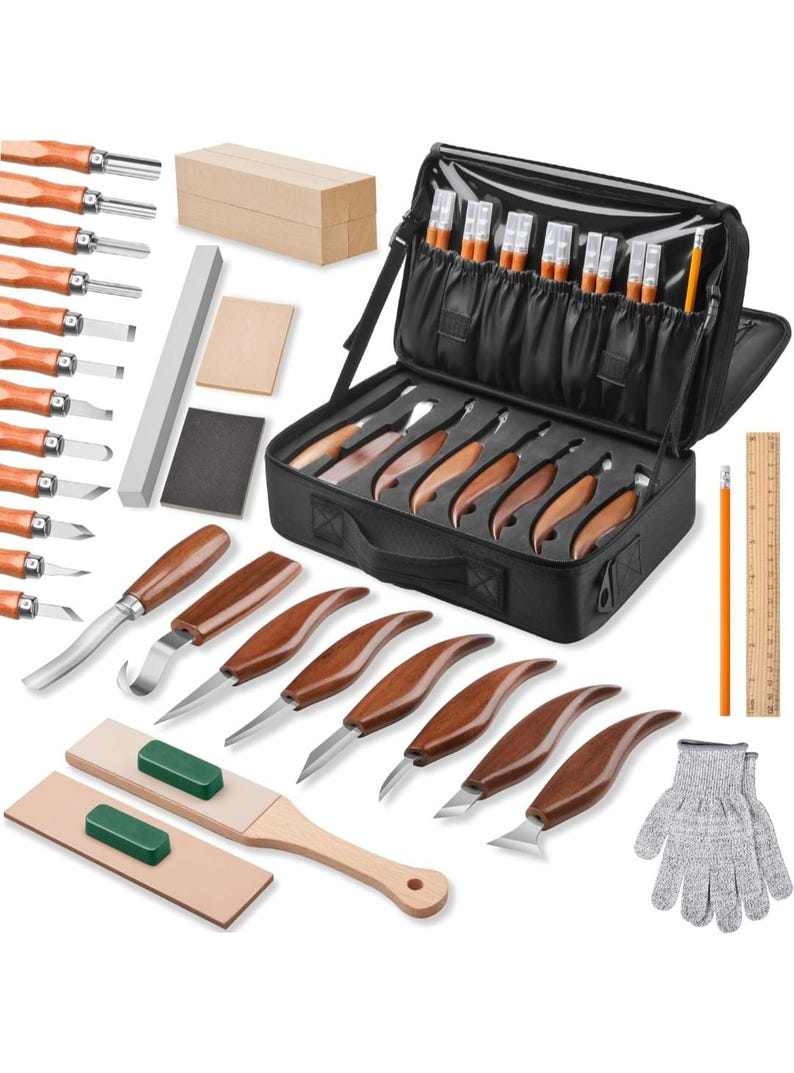 Wood Carving Kit Deluxe-whittling Knife, Wood Carving Knife Set - Etsy