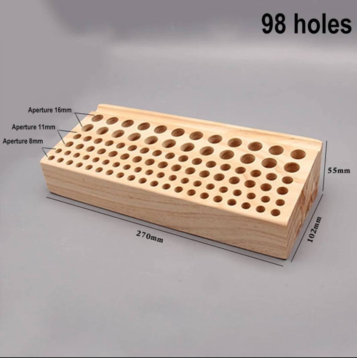 98 Holes Leather Craft Tool Holder Wooden Rack Punch Organizer - Etsy