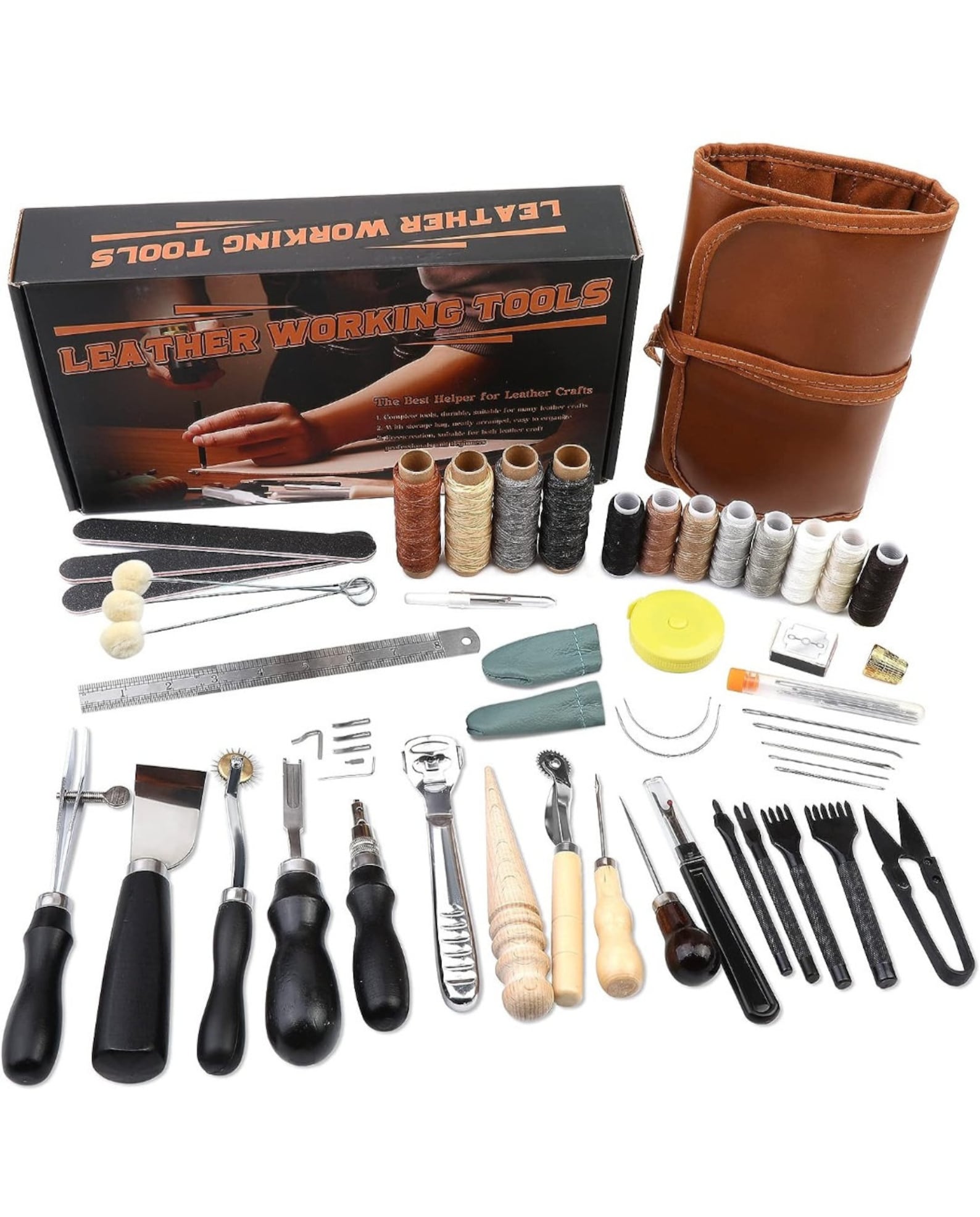 Leather Craft Tools Leather Working Tools Kit With Custom Storage Bag ...