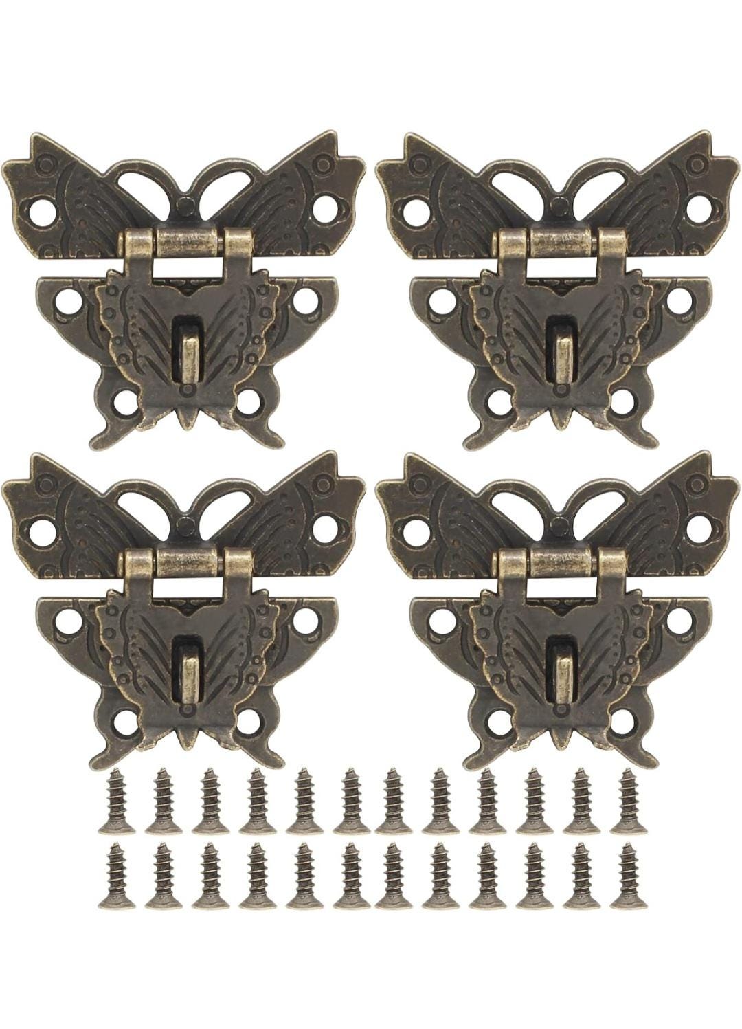 4 Pack Butterfly Hasp Jewelry Box Hasp Latch Antique Hasp Lock Small ...