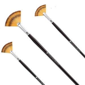 3/6/9pcs Fan Artist Paint Brush Set for Watercolor Acrylic Extra Long ...