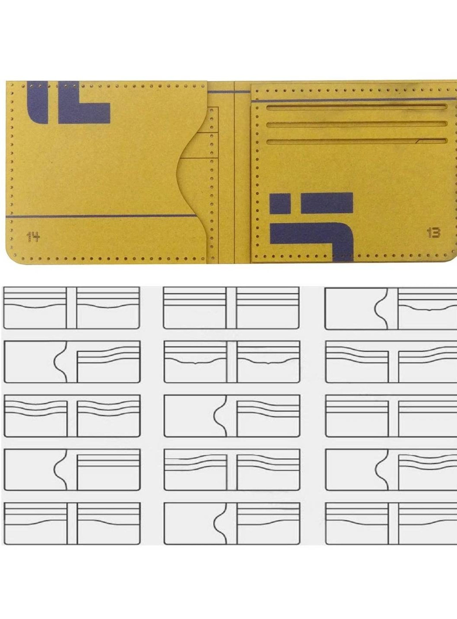 Clear Acrylic Wallet Patterns Stencil Template Set Leather Craft DIY ...