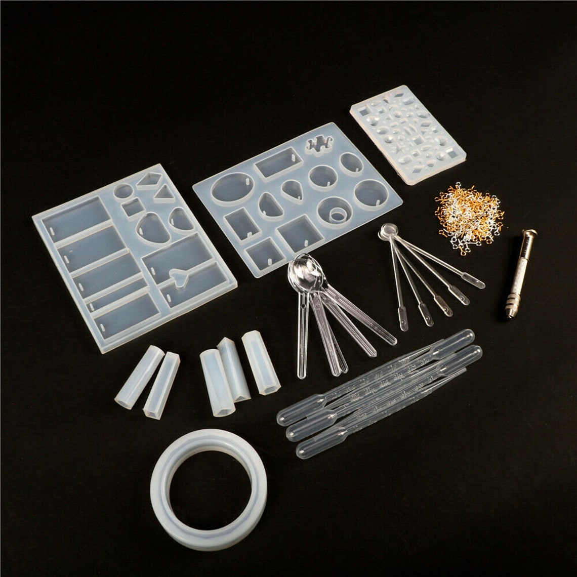225pcs Resin Casting Molds Spoon Kit Silicone Mold Jewelry Making ...