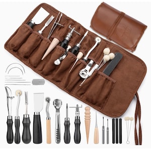Leather Craft Tools Leather Working Tools Kit With Custom Storage Bag ...