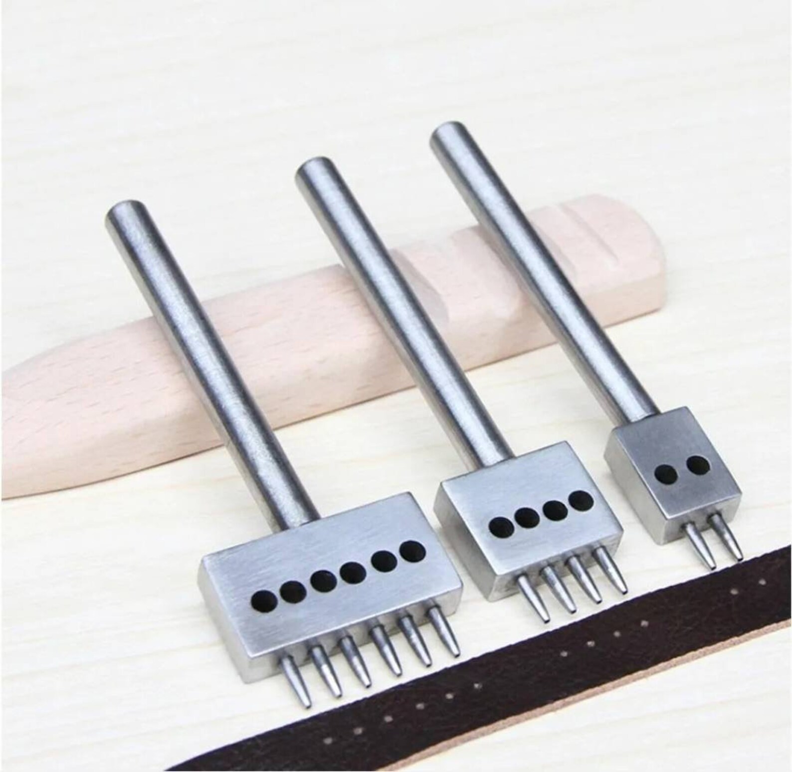 2/4/6 Leather Stitching Chisel Leathercraft Pricking Iron Tool 4mm-8mm ...