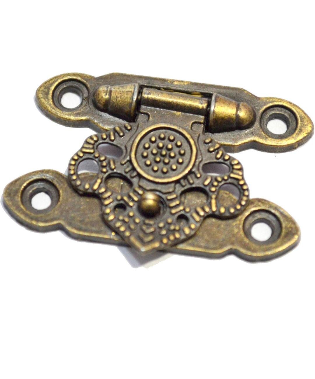 10 PCS Mini Antique Brass Latch Hasps Decorative Bronze Vintage Locks ...