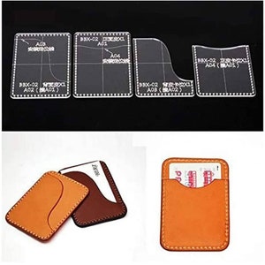 Clear Acrylic Wallet Patterns Stencil Template Set Leather Craft DIY ...
