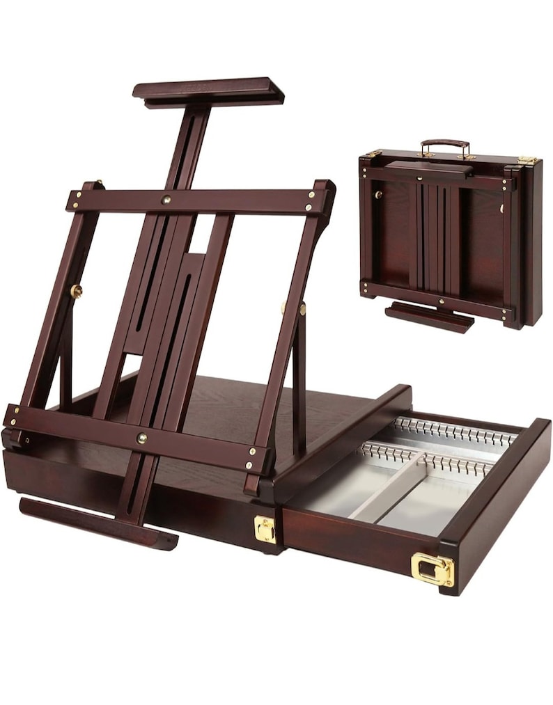Tabletop Easel Art Easel Desktop Easel for Painting, Premium Wooden Sketchbox Easel, Desktop ...
