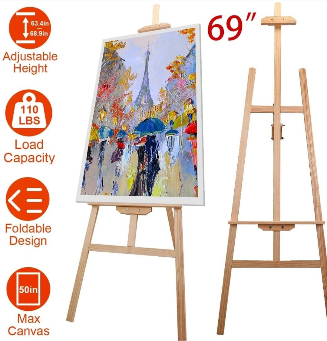 Portable Wood Tripod Artist Sketch Painting Easel Adjustable - Etsy