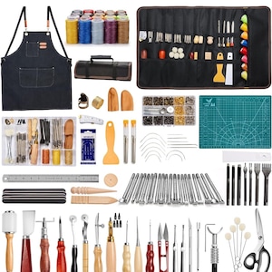 Leather Craft Tools Leather Working Tools Kit With Custom Storage Bag ...