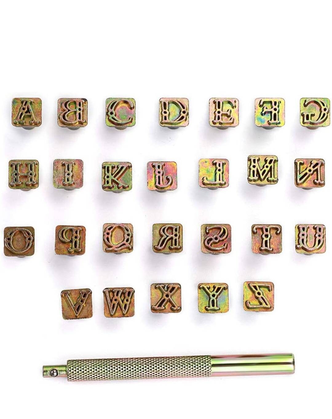 Capital Letters Stamp Set, 3/8” / 9.5mm Alphabet Stamp Tools Set ...