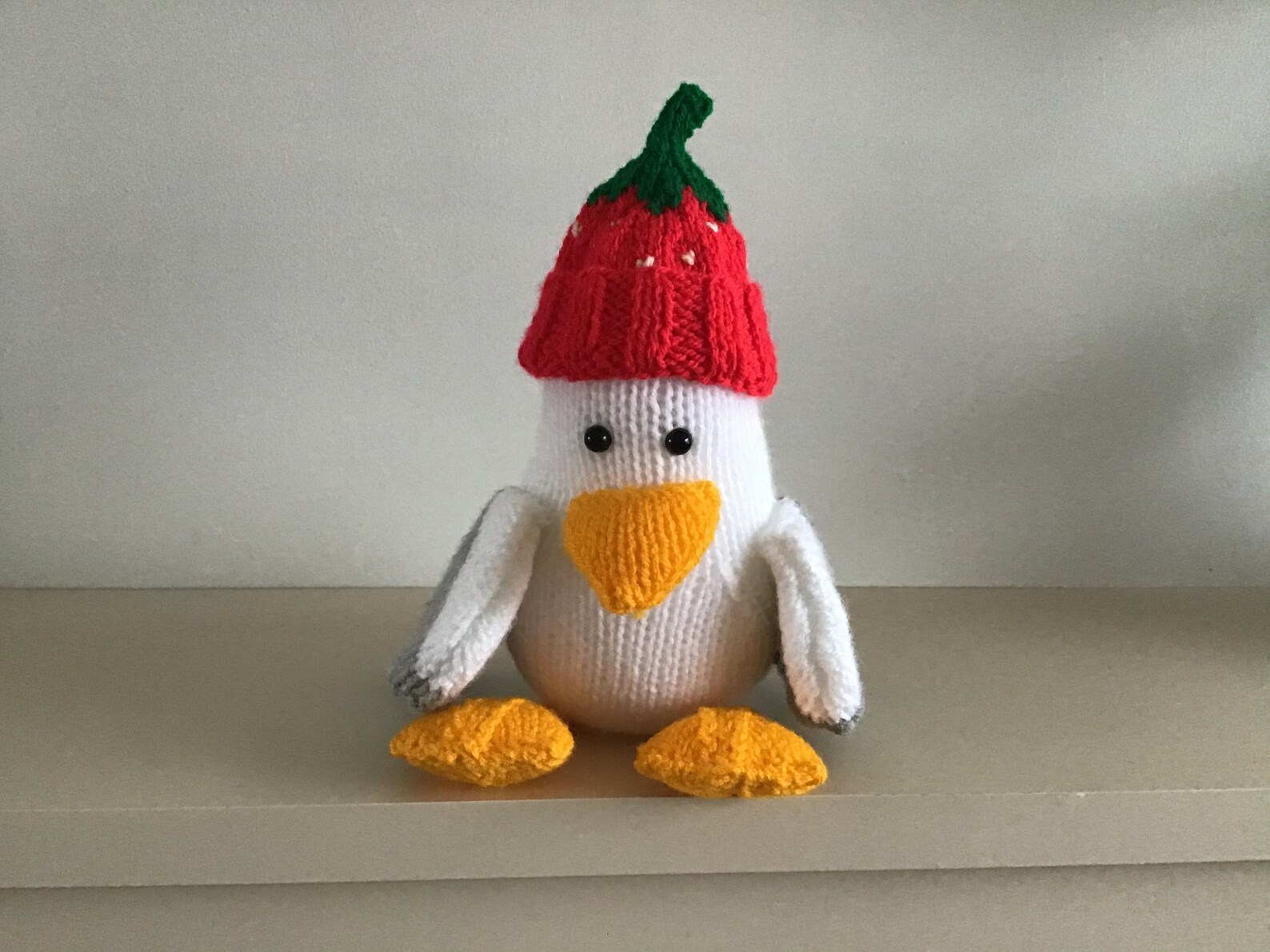 Sid the seagull with strawberry hat | Etsy