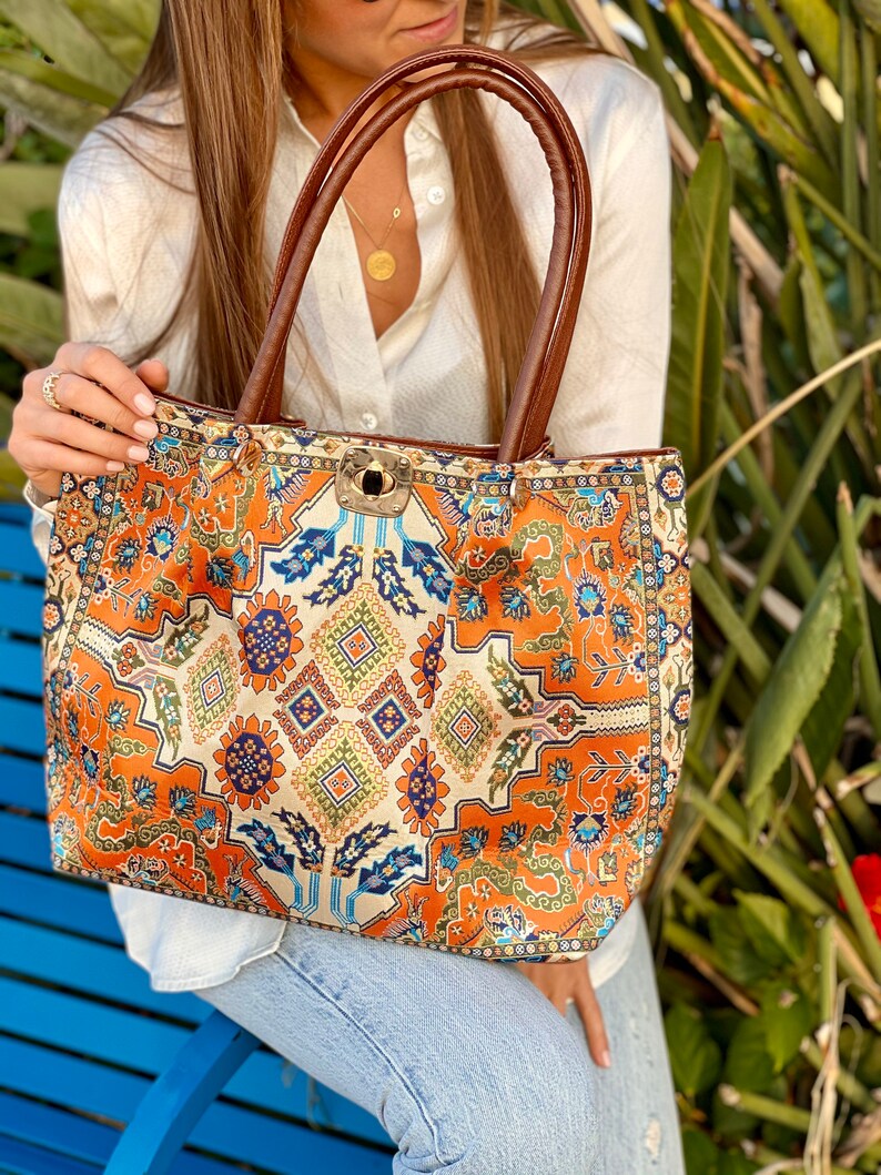 Large Women's Shoulder Bag in Traditional Turkish Fabric - Etsy