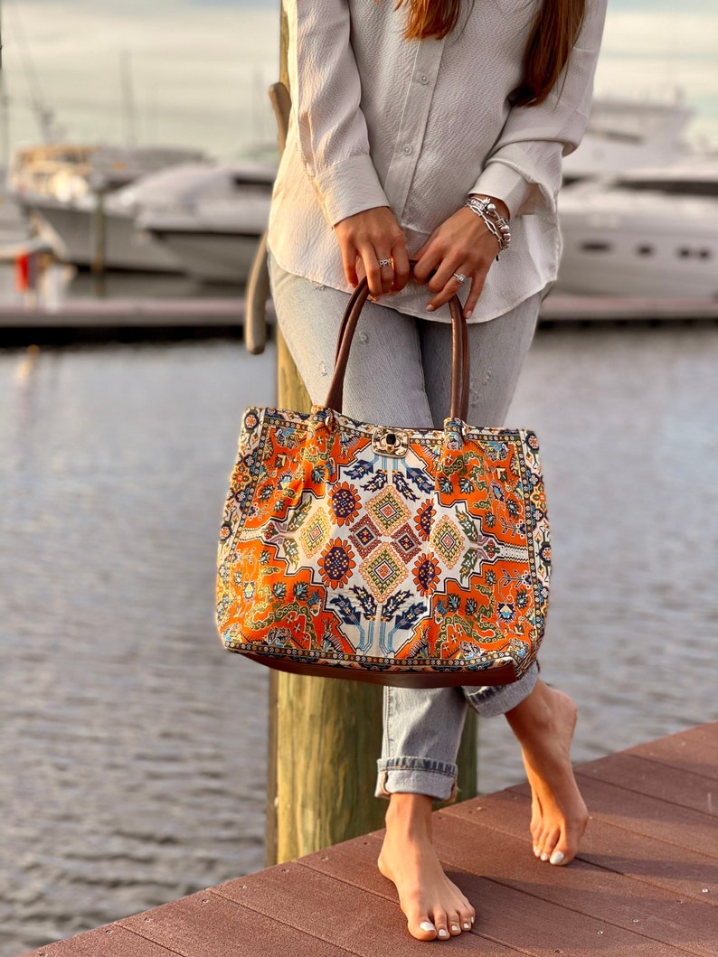Large Women's Shoulder Bag in Traditional Turkish Fabric - Etsy