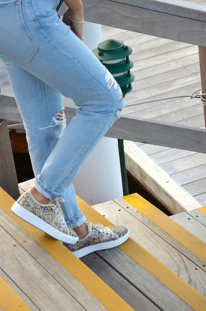 Women's Sneakers Boho style shoesLow Top Sneakers | Etsy