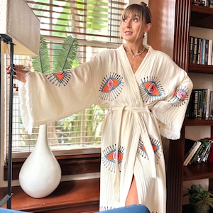 Sustainable Clothing Made With Organic Cotton,stone Printed Fish Robe ...