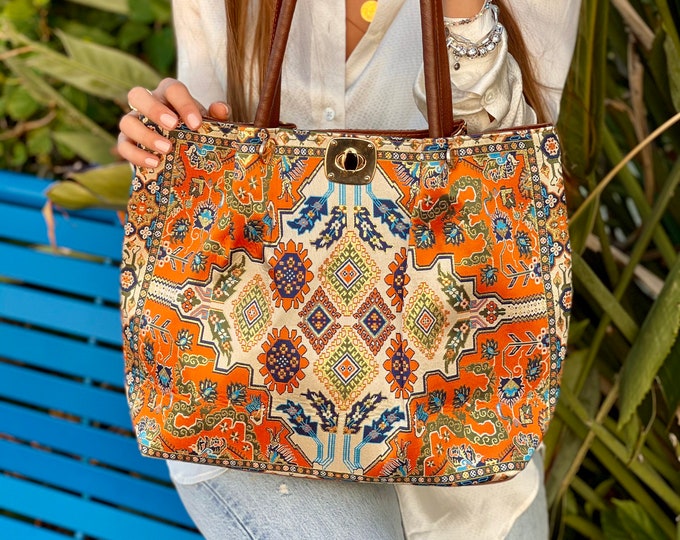 Large Women's Shoulder Bag in Traditional Turkish Fabric ,tote Bag in ...