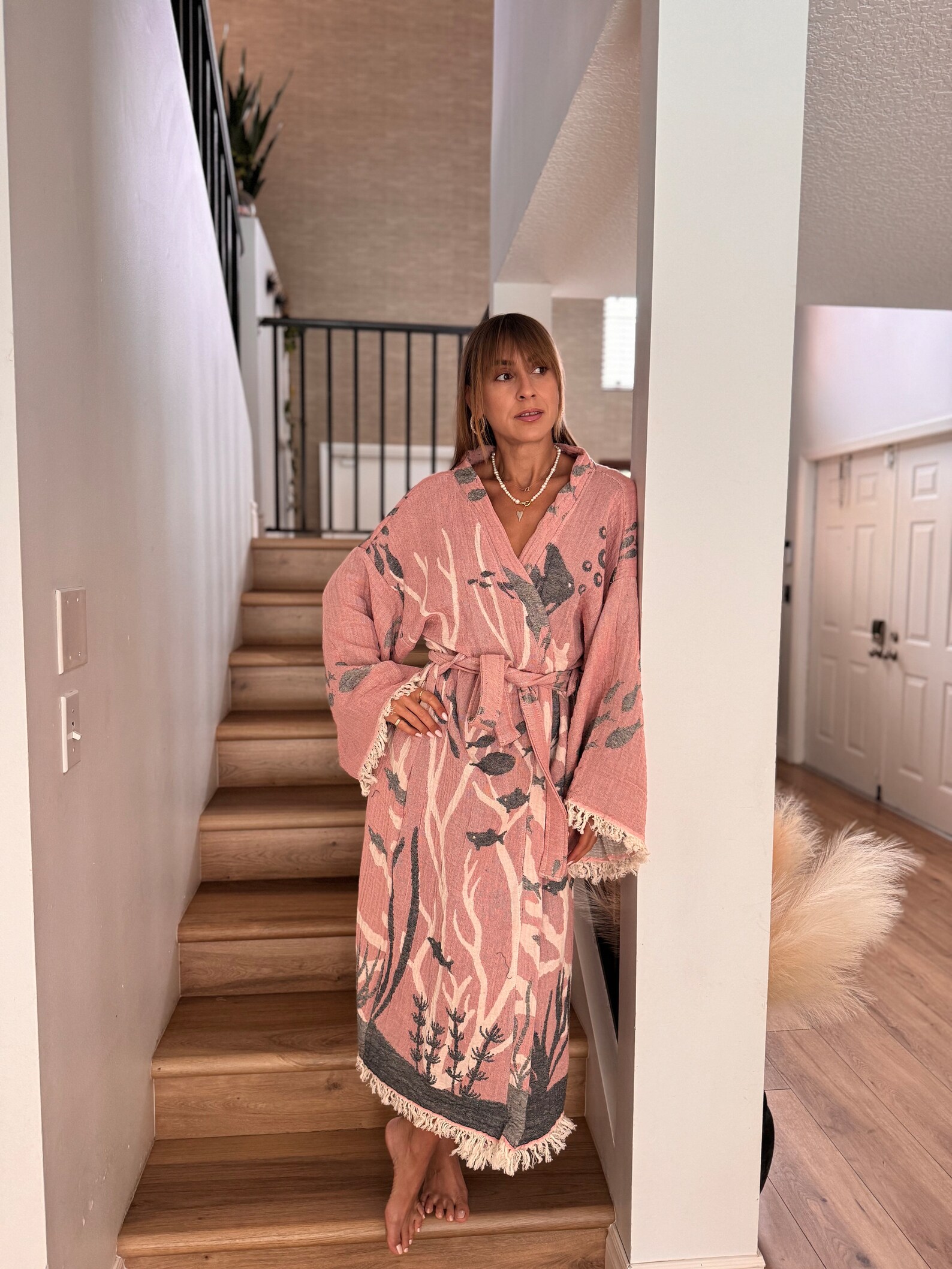 Summer Breeze Turkish Cotton Gauze Robe, Double Layered Muslin Bathrobe ...