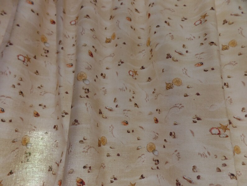 Footprints in the Sand Handmade Window Topper Valance Beige - Etsy