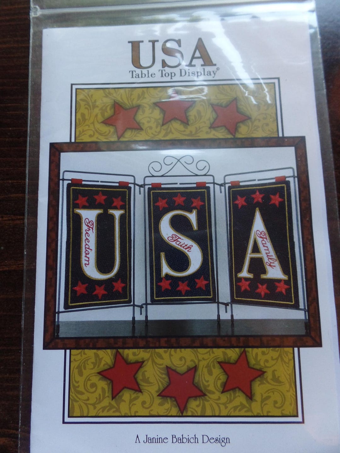USA Patriotic Embroidery CD Table Top Display, by Janine Babich Design ...