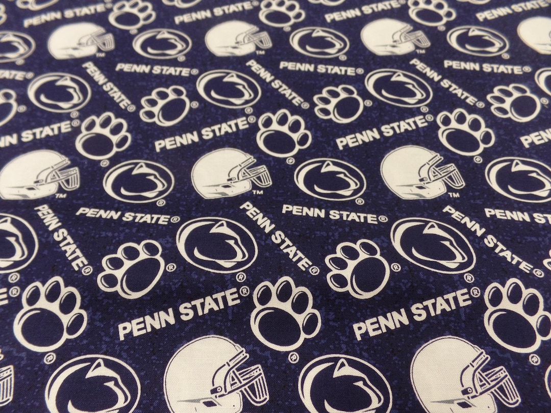 Fabric, NCAA Sports Team PENN State Nittany Lions, Navy Cotton Fabric ...