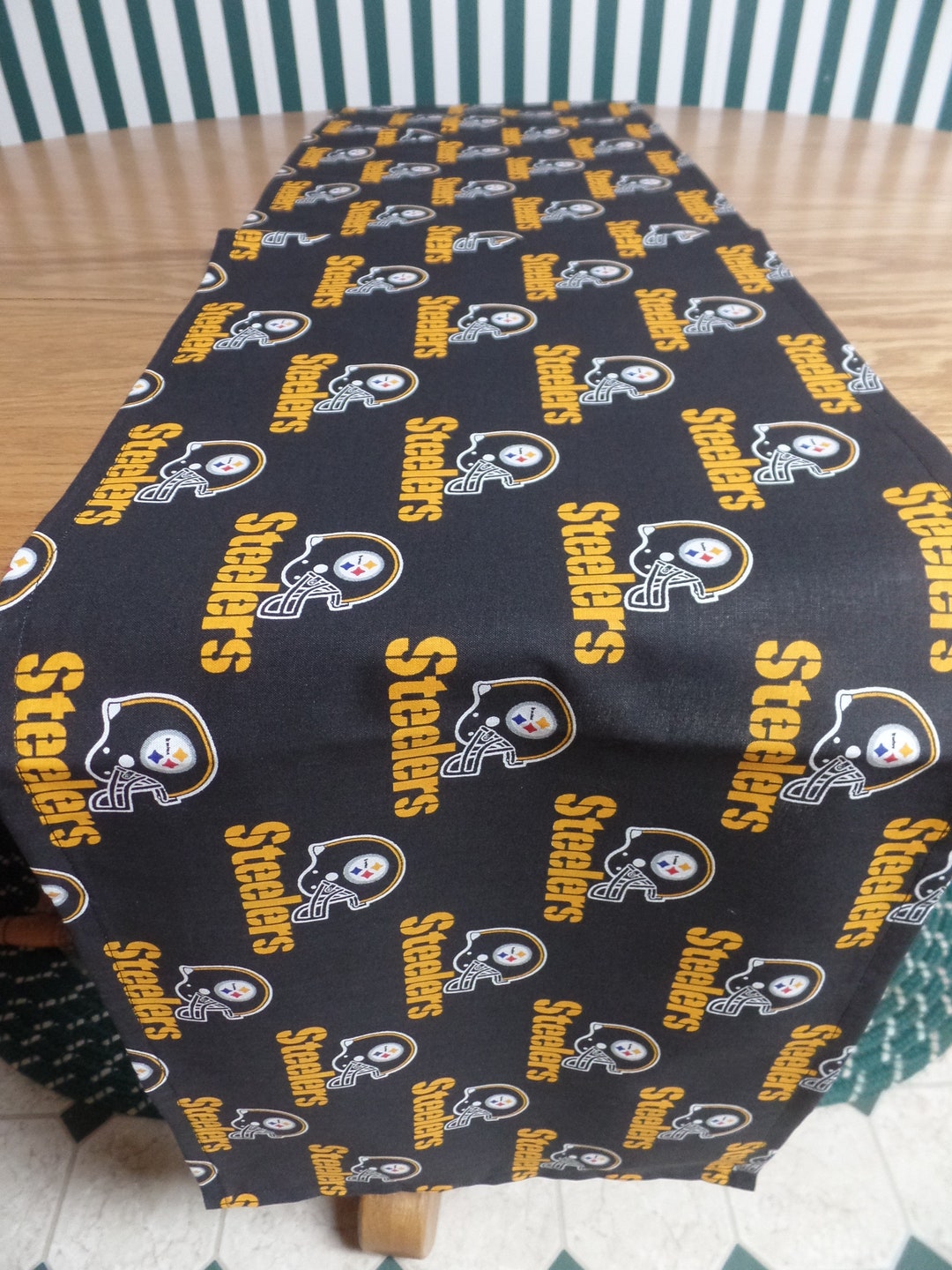 NFL Pittsburgh Steelers, Handmade Table Runner, Football, 56" Long X 12 ...