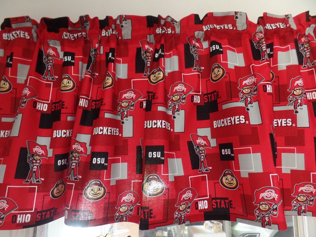 Ohio State Buckeyes Valance: Handmade Cotton Window Topper - Etsy