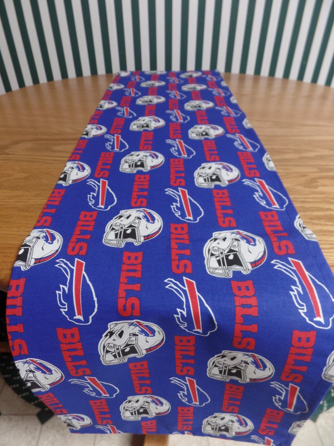 NFL Buffalo Bills, Blue Handmade Table Runner, Football, 56" Long X 12 ...