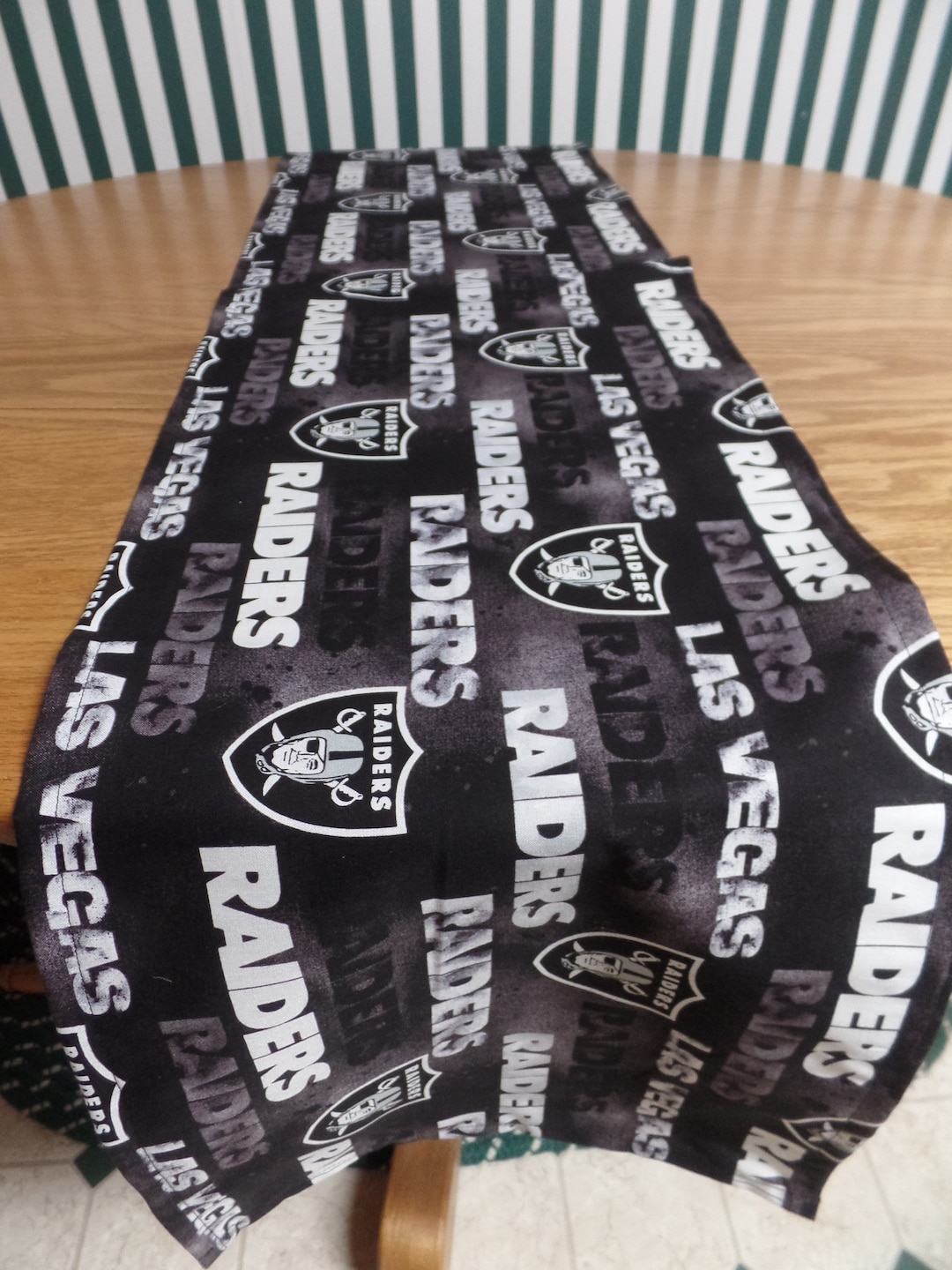 NFL Las Vegas Raiders Print, Handmade Table Runner, Football, 54" Long ...