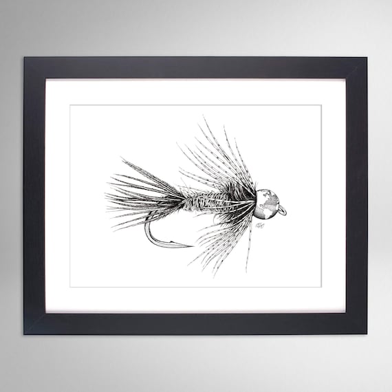 Fly Fishing Pencil Drawings