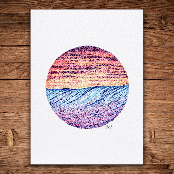 Ocean Pointillism Paintings For Sale, Buy Paintings Online | Zatista