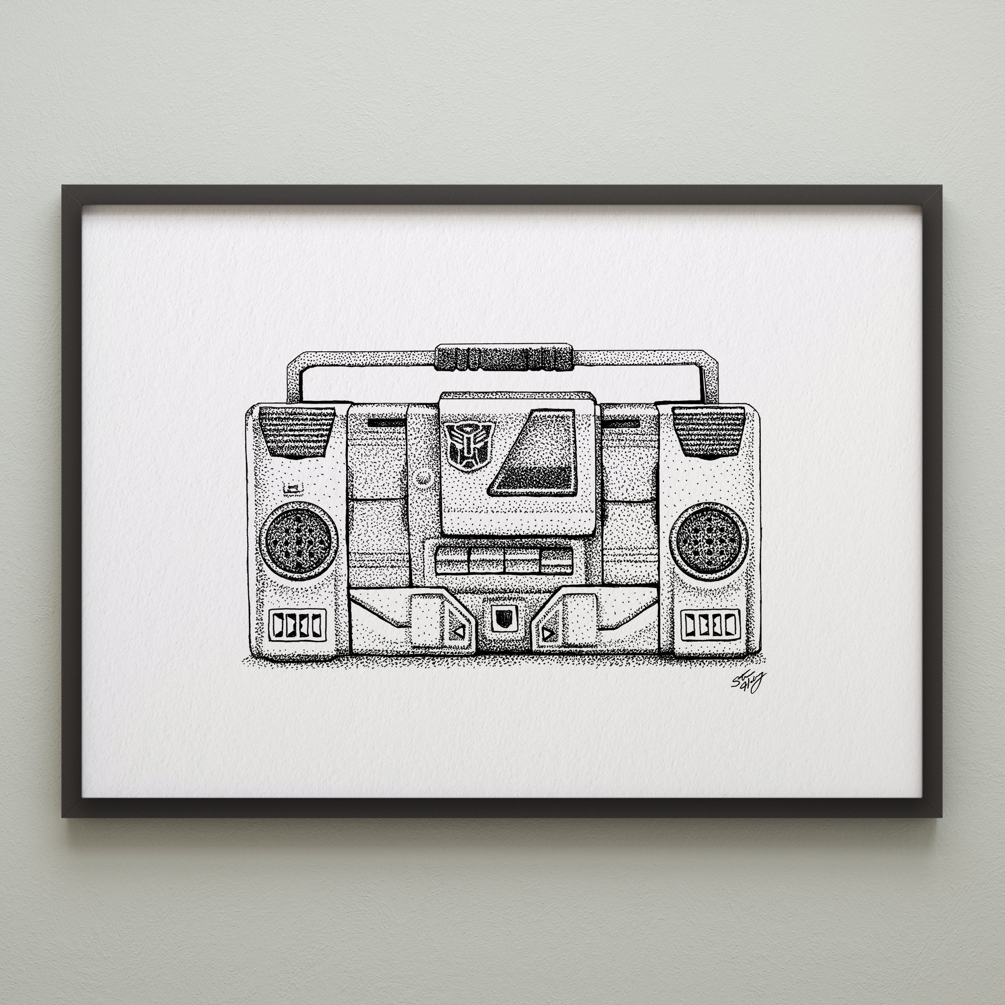 Boom Bot Print — Habby Art - Whimsical Ink Drawings by Steve Habersang