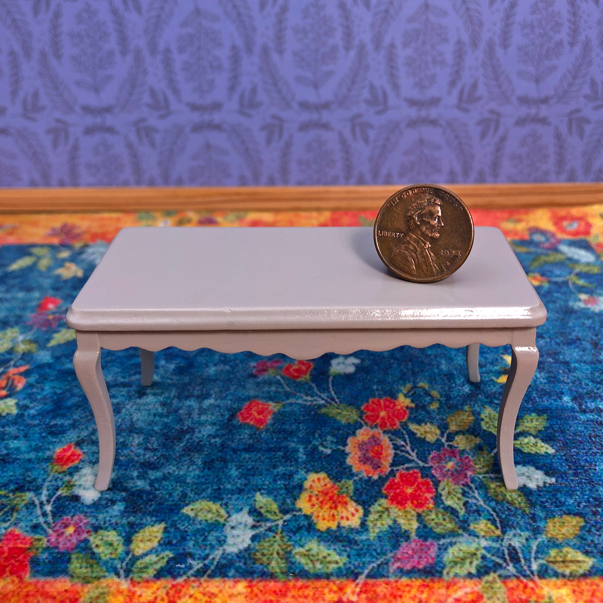Miniature Dove Grey Coffee and Side Table in 1:12 Scale - Etsy
