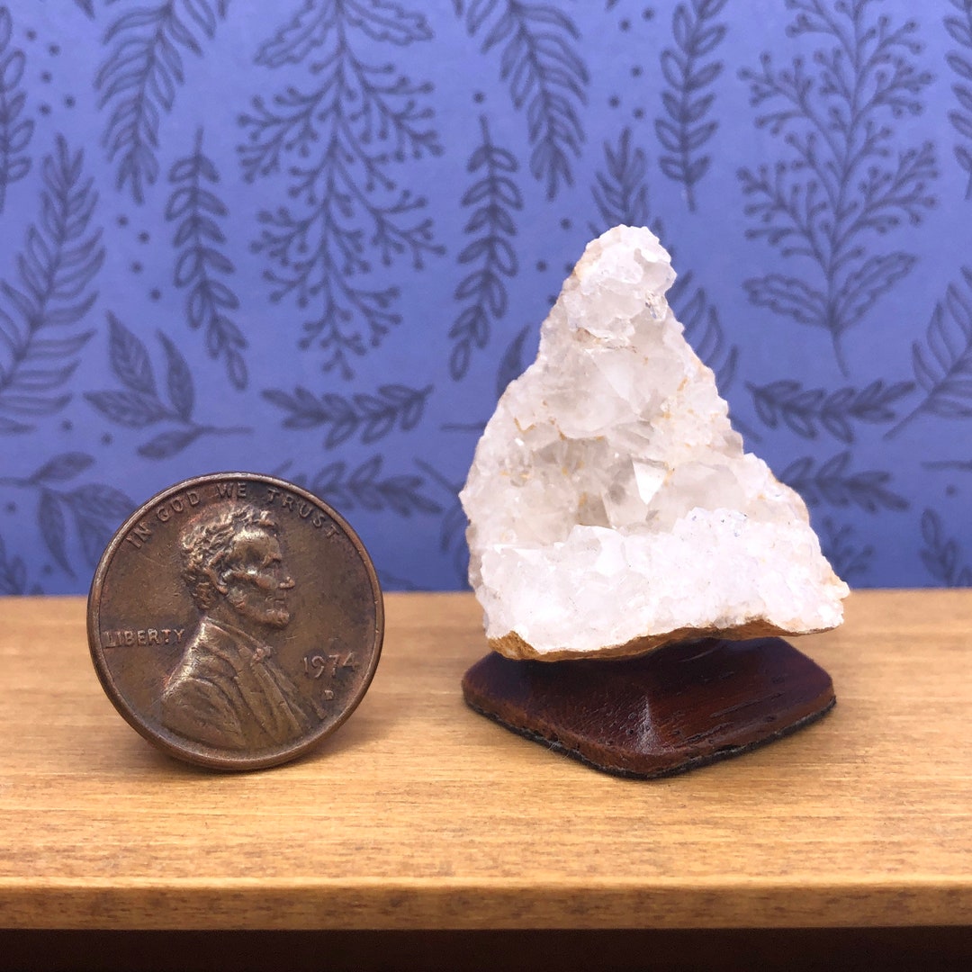 Miniature Quartz Crystal Geode Specimen Mounted on a Stand in 1:12 ...