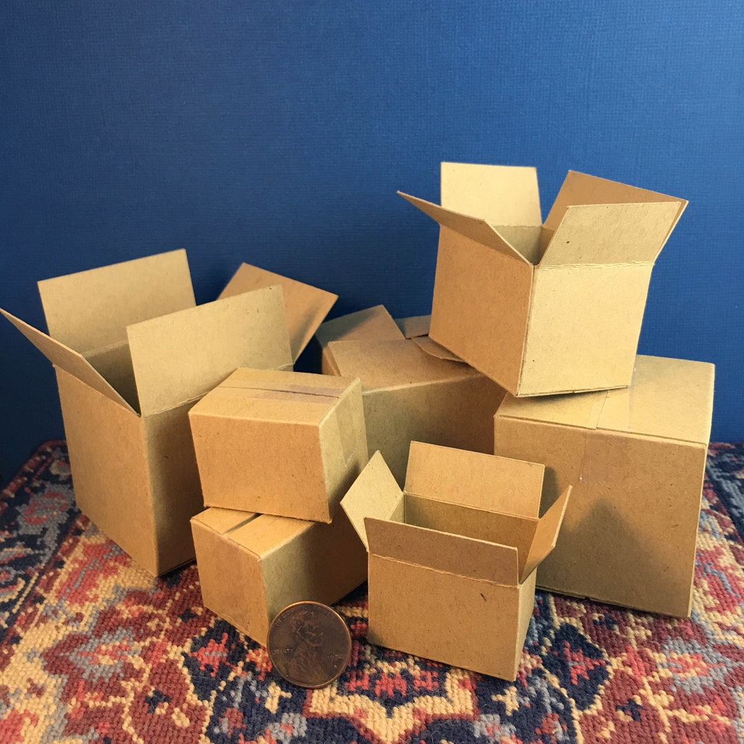 Kit of 9 Cardboard Moving Boxes in 3 Different Sizes in 1 12 Scale - Etsy