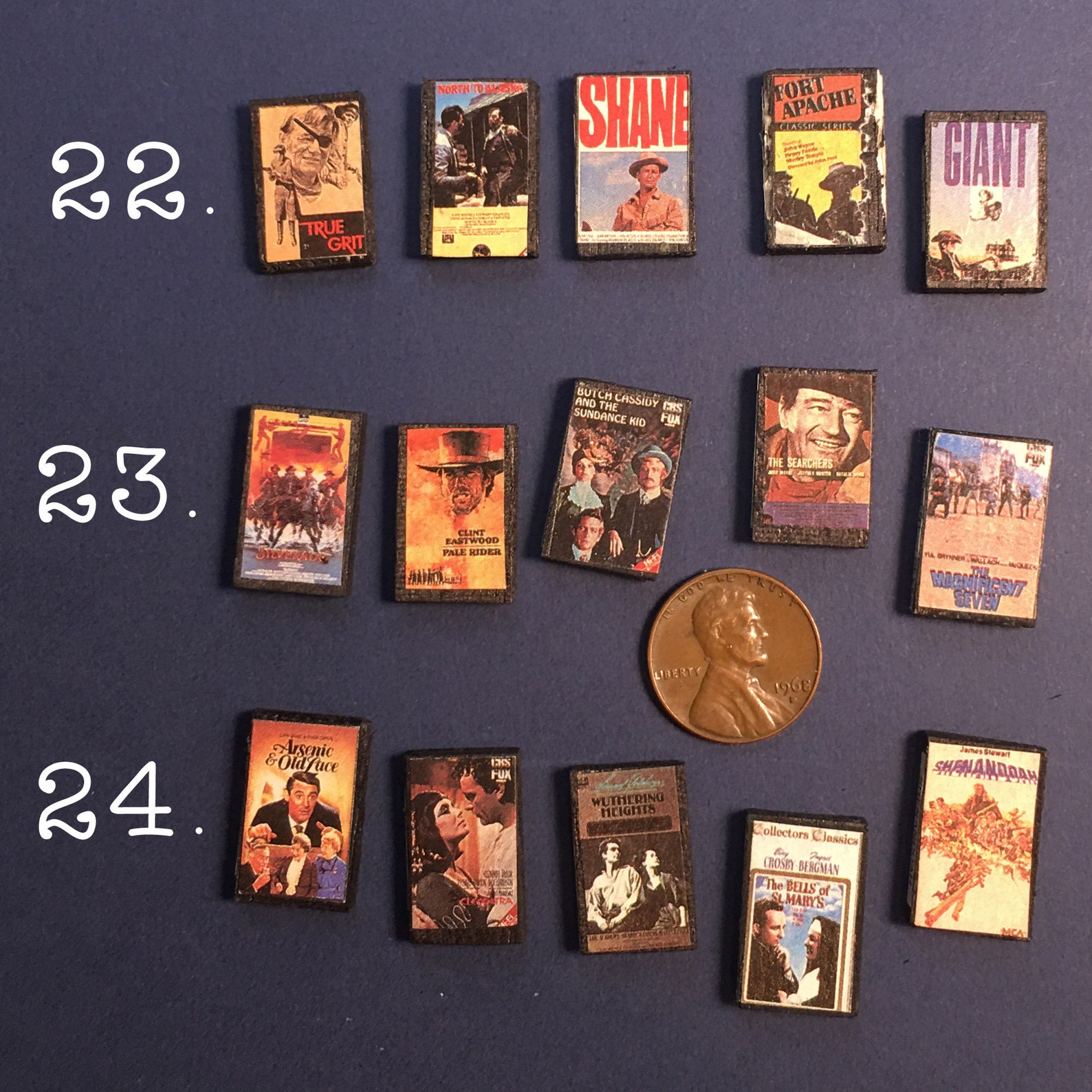 Miniature Set of 5 VHS Tapes sets 22 to 39 in 1:12 Scale - Etsy