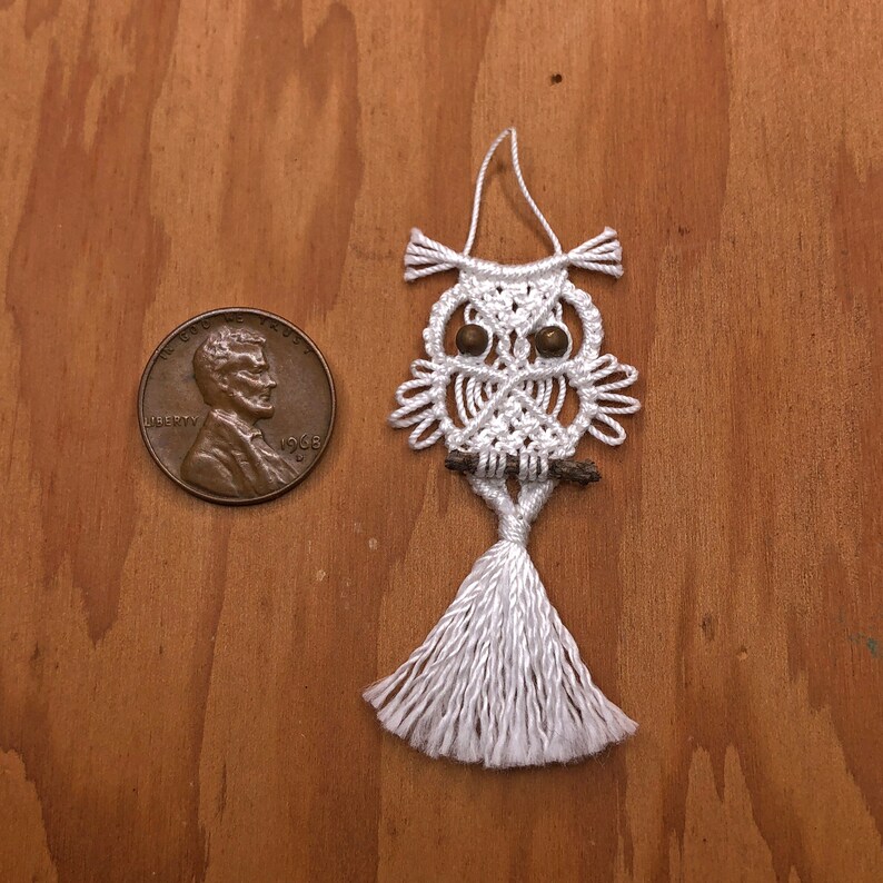 One Miniature Macrame Owl Wall Hanging in 1:12 Scale - Etsy