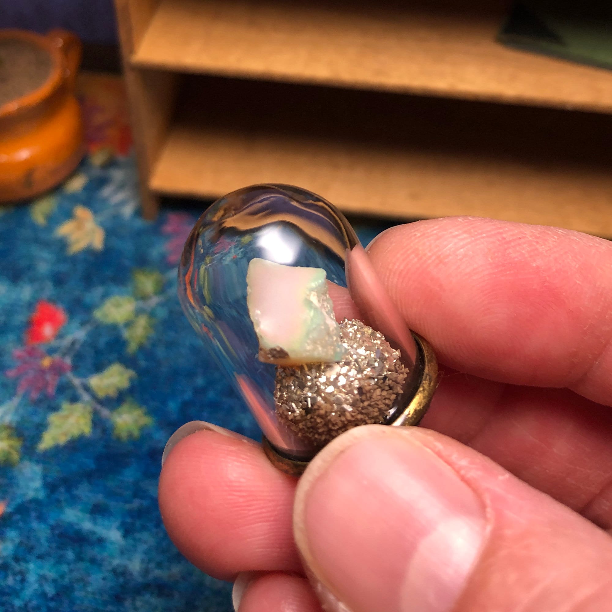 Miniature White Opal Chunk in a Glass Display Dome in 1:12 Scale - Etsy