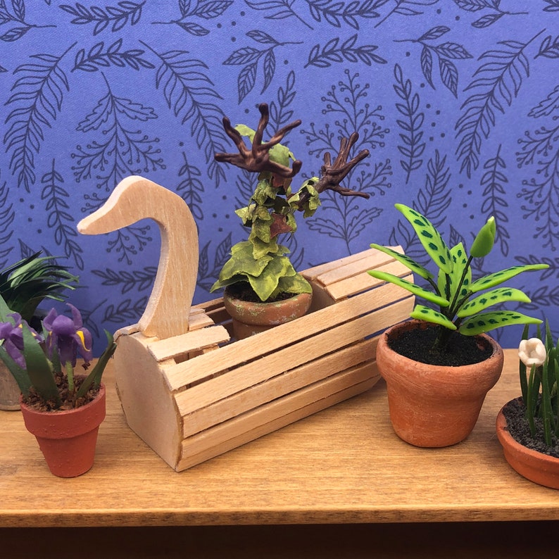 Miniature Wooden Goose Planter in 1:12 Scale - Etsy