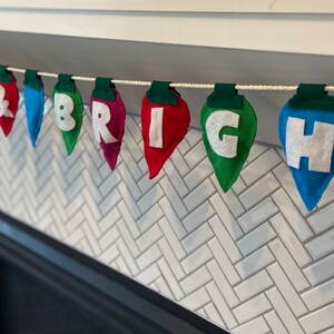 Merry and Bright Holiday Light Garland - Etsy