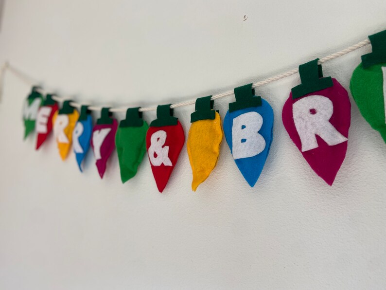 Merry and Bright Holiday Light Garland - Etsy