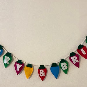 Merry and Bright Holiday Light Garland - Etsy