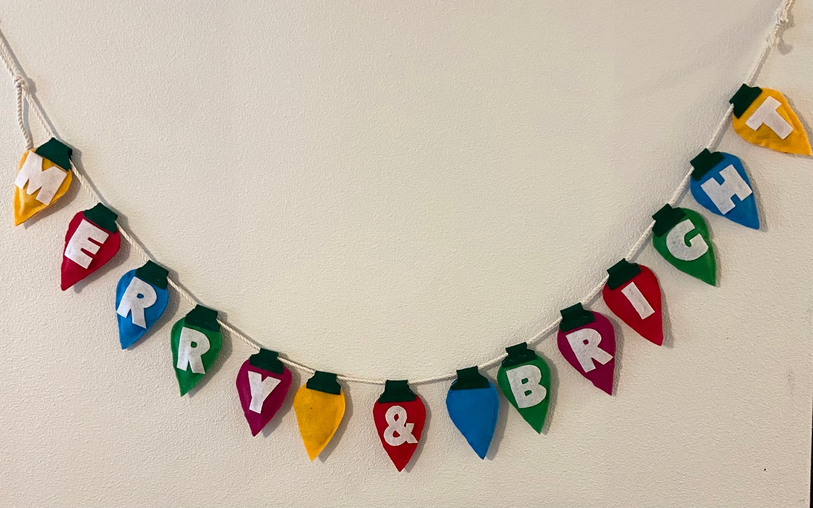 Merry and Bright Holiday Light Garland - Etsy