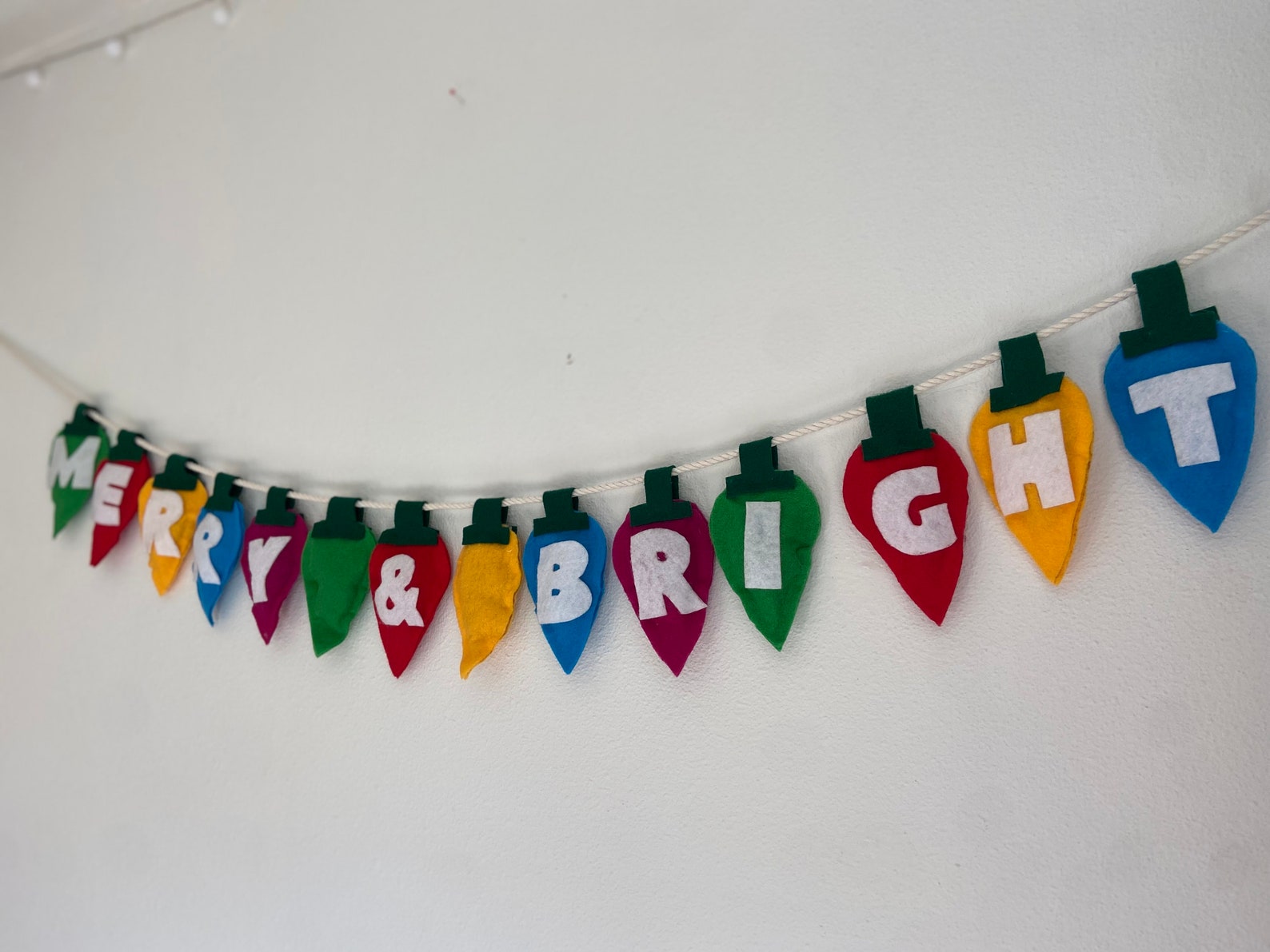 Merry and Bright Holiday Light Garland - Etsy