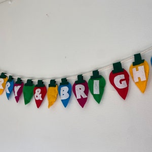 Merry and Bright Holiday Light Garland - Etsy