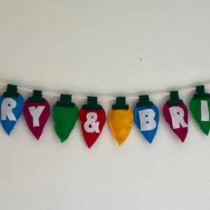Merry and Bright Holiday Light Garland - Etsy