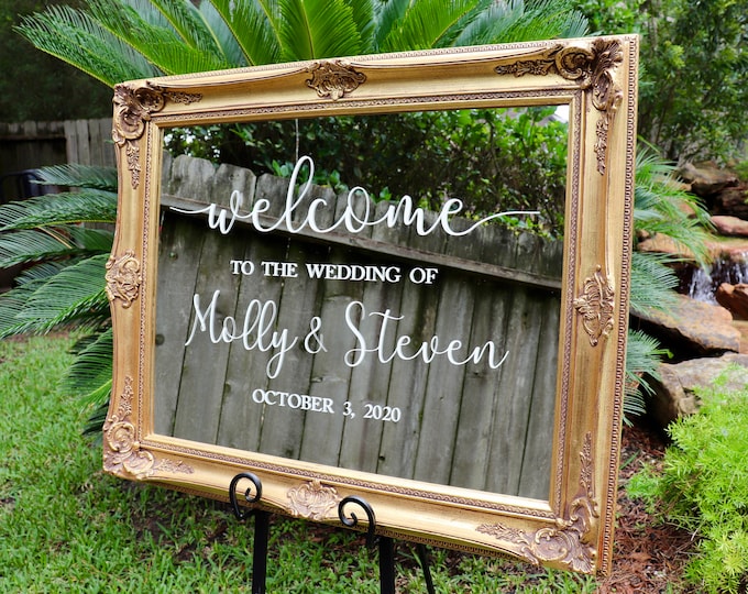 Wedding Welcome Sign Vinyl Decal for Glass Frame, Mirror, or Wood ...