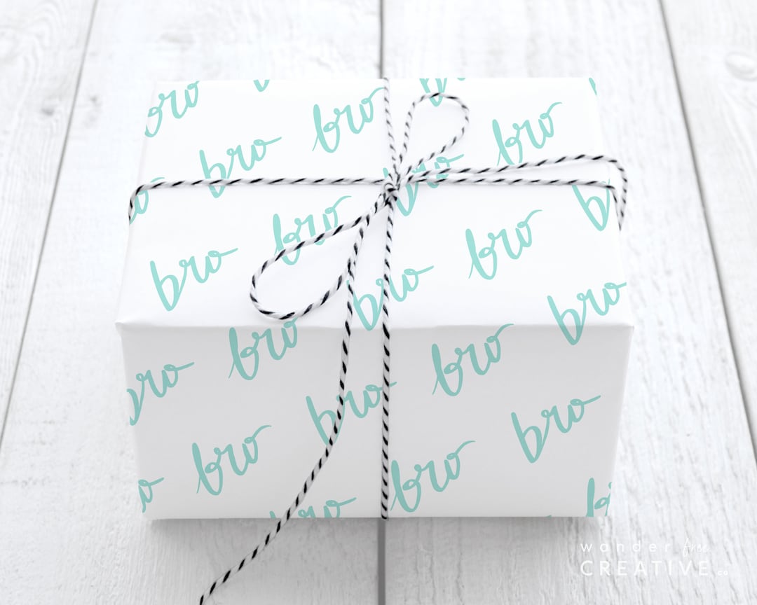 PRINTABLE Bro Gift Wrap Brother Wrapping Paper Brother Birthday Gift ...